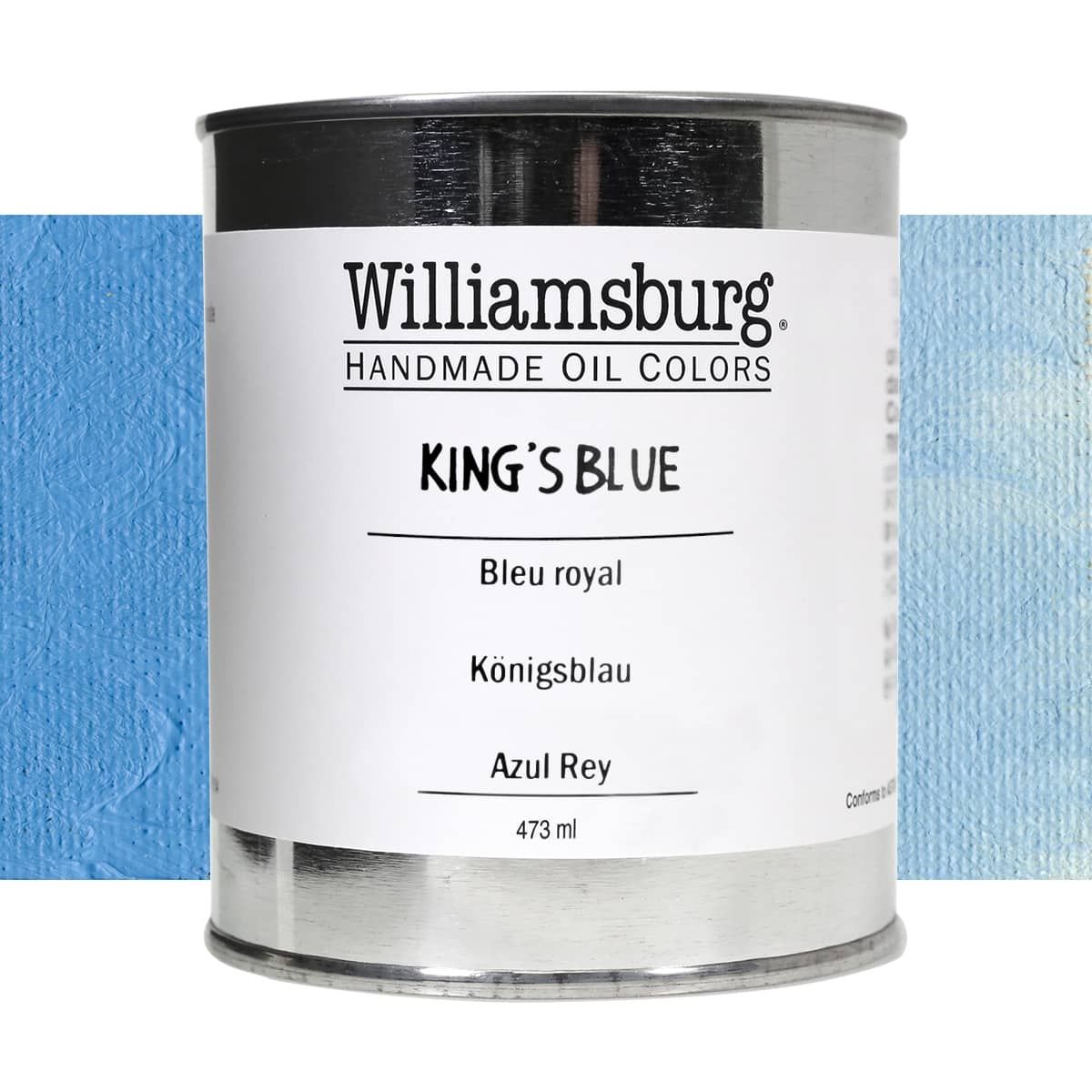 Williamsburg Handmade Oil Paint - King's Blue, 473ml Can | Jerry's Artarama