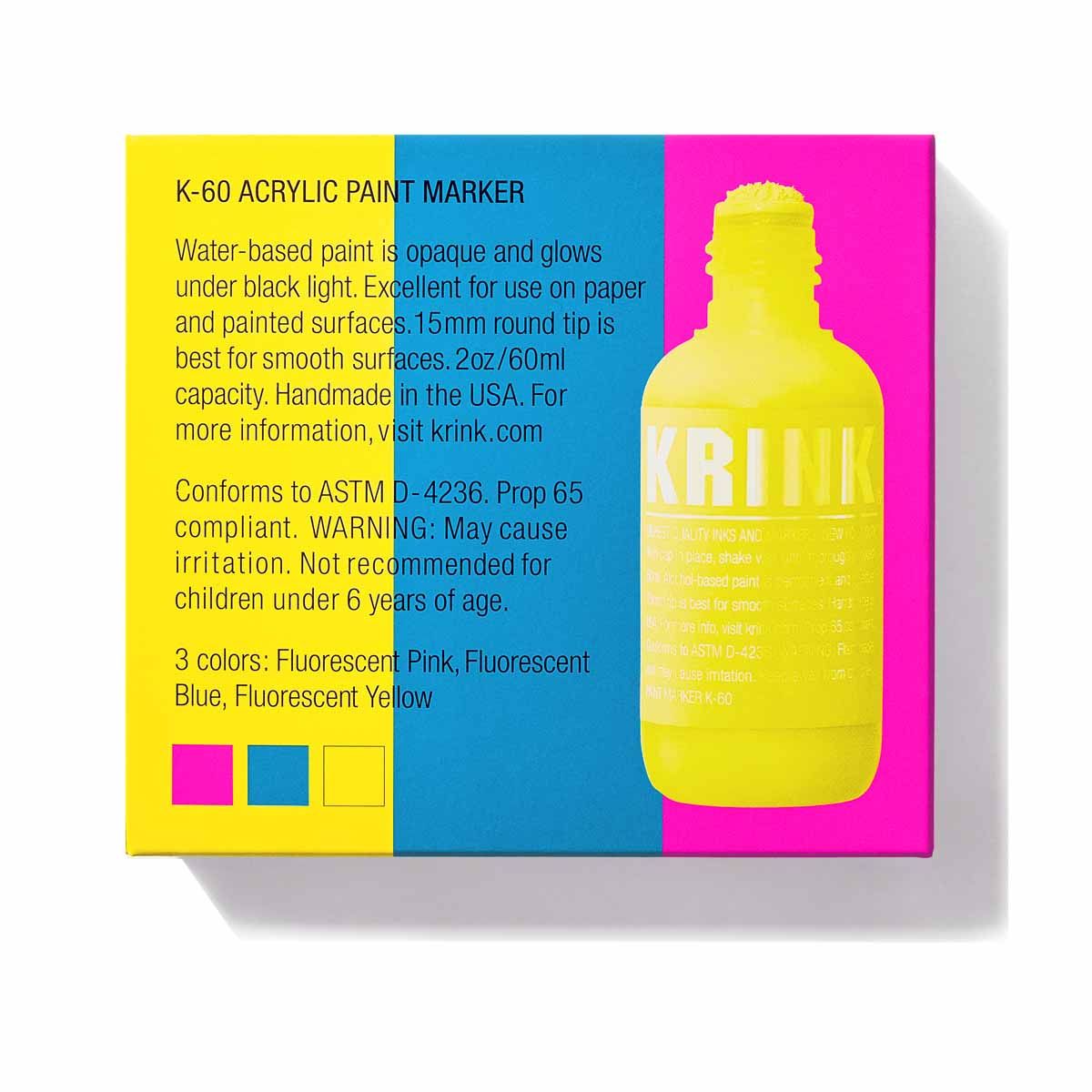 Krink K-60 Dabber Paint Marker Fluorescent Box Set of 3, 60ml | Jerry's ...
