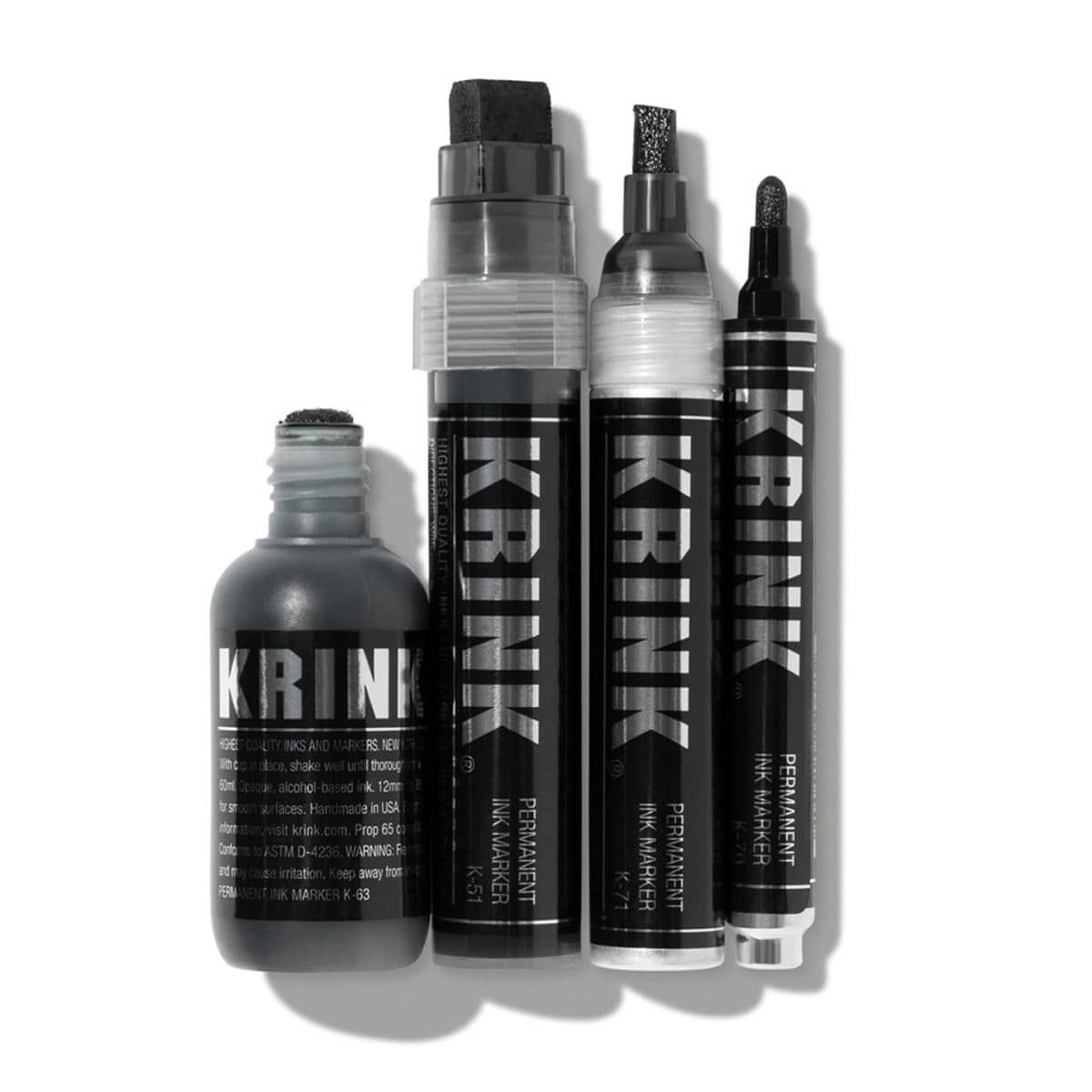 Krink Permanent Alcohol Ink Marker Box Set of 4 Super Black | Jerry's ...