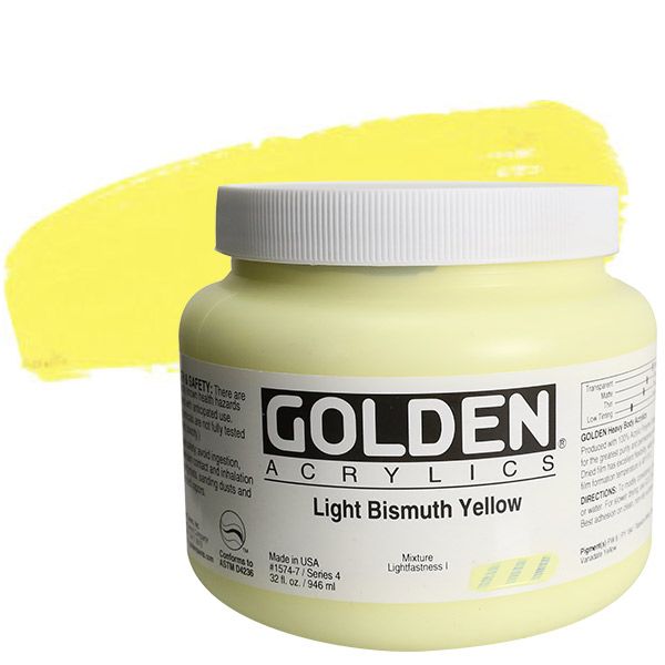 GOLDEN Heavy Body Acrylics - Light Bismuth Yellow, 32oz Jar | Jerry's ...