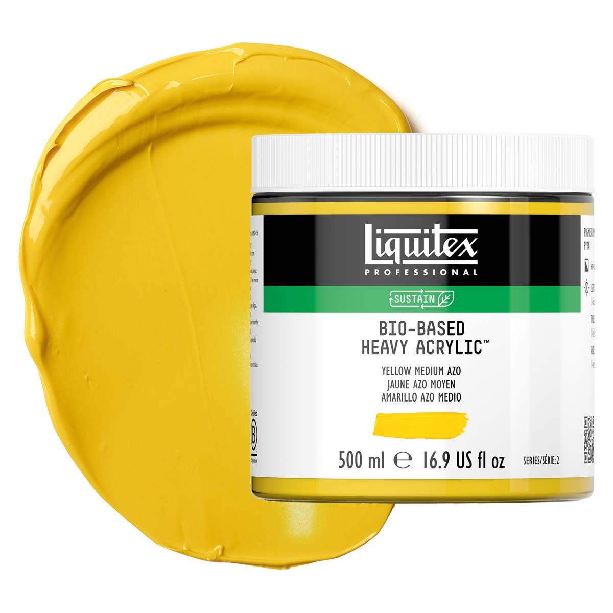 Liquitex Bio-Based Heavy Acrylic - Yellow Medium Azo, 500ml Jar | Jerry ...