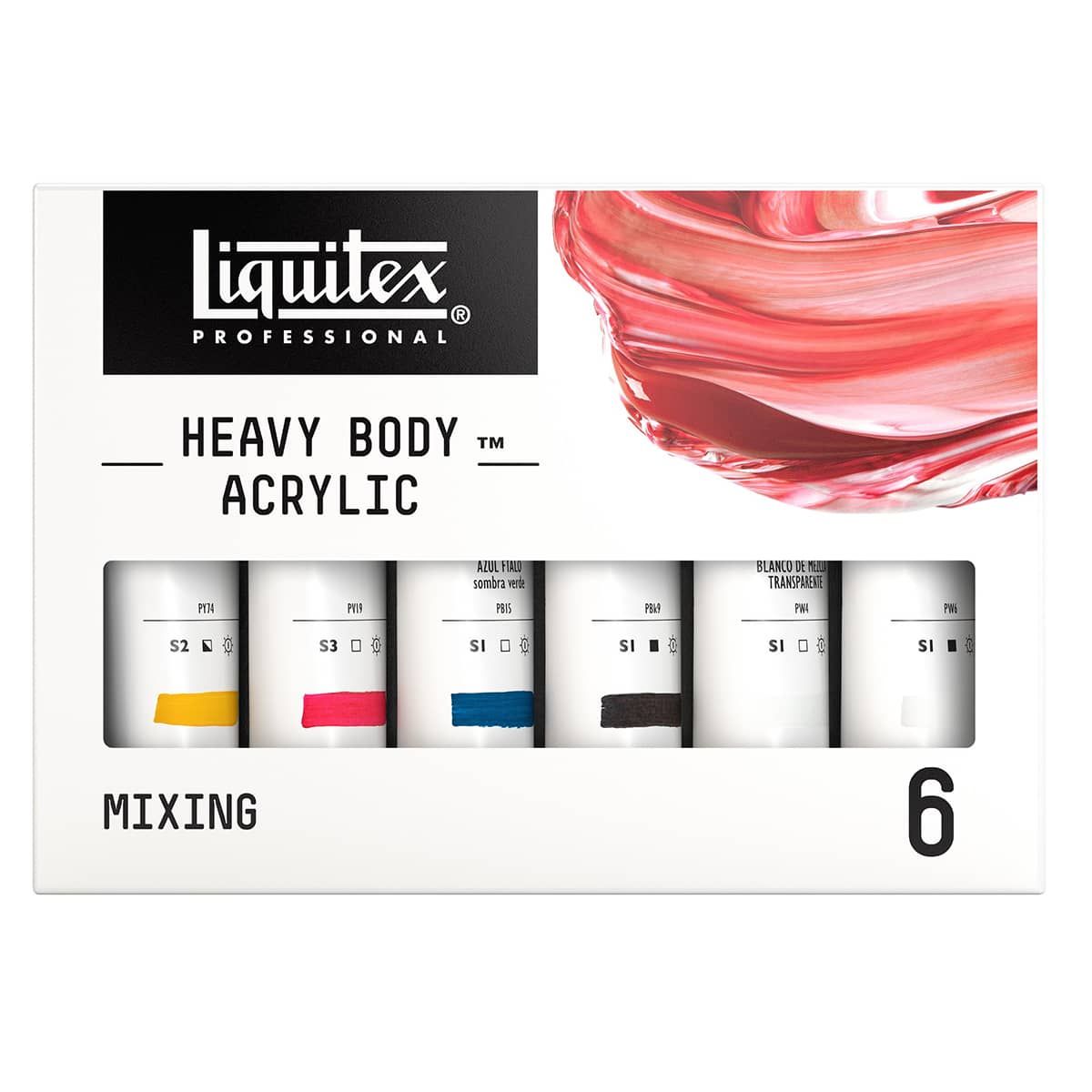 Liquitex Heavy Body Acrylics Primary Mixing Color Set of 6, 2oz. Tubes ...