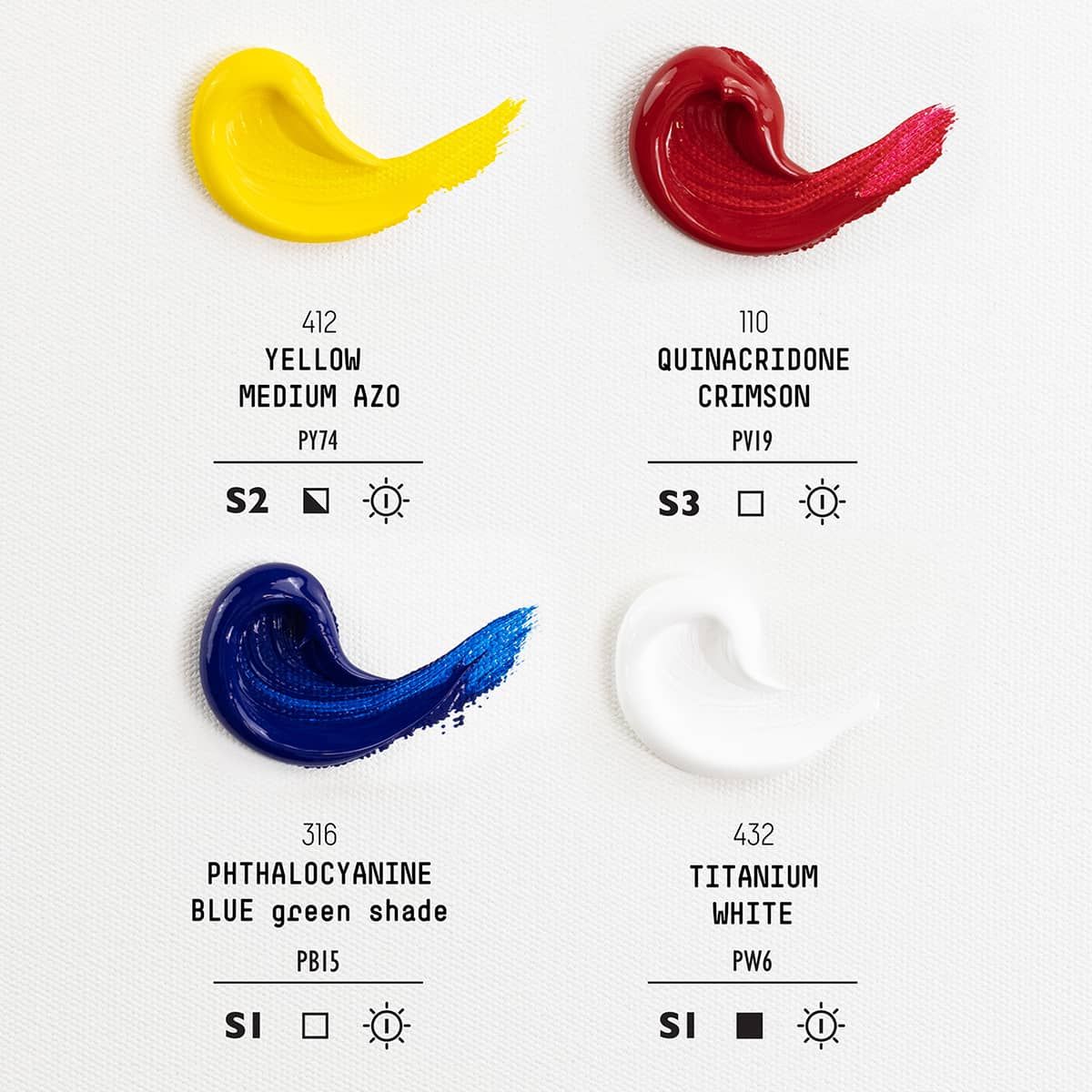 Liquitex Heavy Body AcrylIc Paint Primary Mixing Set of 4, 2oz Tubes ...