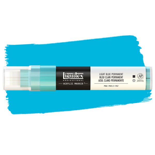 Liquitex Professional Paint Marker Wide (15mm) - Light Blue Permanent ...