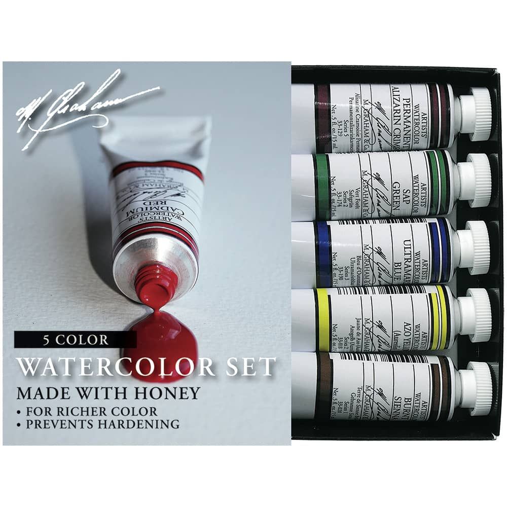 M. Graham Watercolors Basic Colors Set of 5, 15ml Colors | Jerry's Artarama