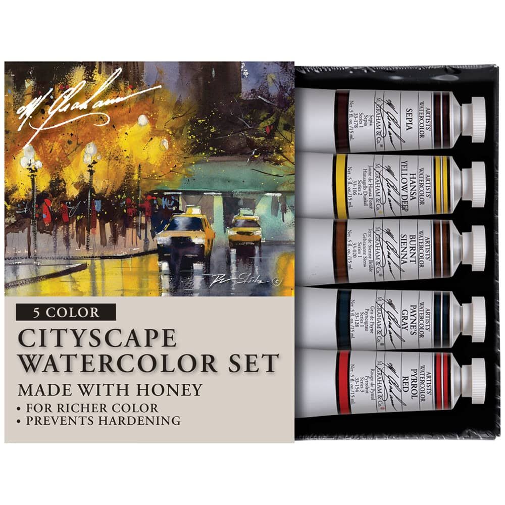M. Graham Watercolors Cityscape Set of 5,15ml Colors | Jerry's Artarama