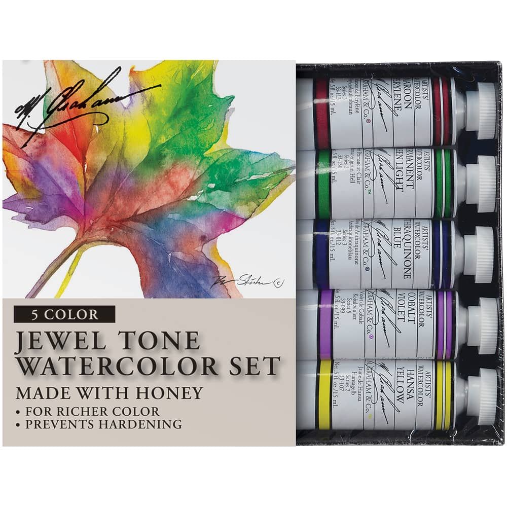 M. Graham Watercolors Jewel Tone Set of 5, 15ml Colors | Jerry's Artarama