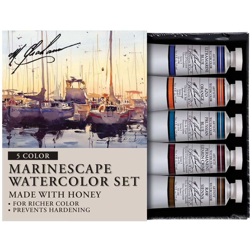 M. Graham Watercolor Marinescape Set of 5, 15ml Colors | Jerry's Artarama