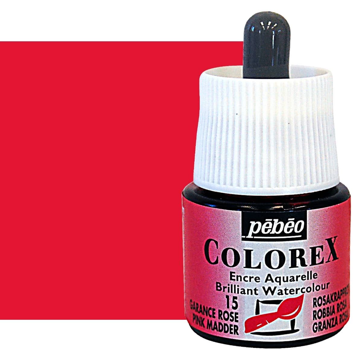 Pebeo Colorex Watercolor Ink Madder Pink, 45ml | Jerry's Artarama