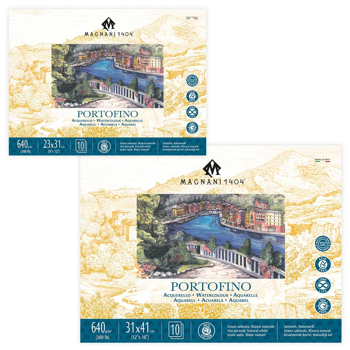 Magnani 1404 Portofino Watercolor Block 300lb Hot Press - 9" x 12" (10 Sheets) | Jerry's Artarama