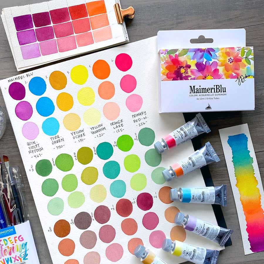 MaimeriBlu Watercolor Jeannie Dickson Set of 6 Colors, 12ml Tubes ...