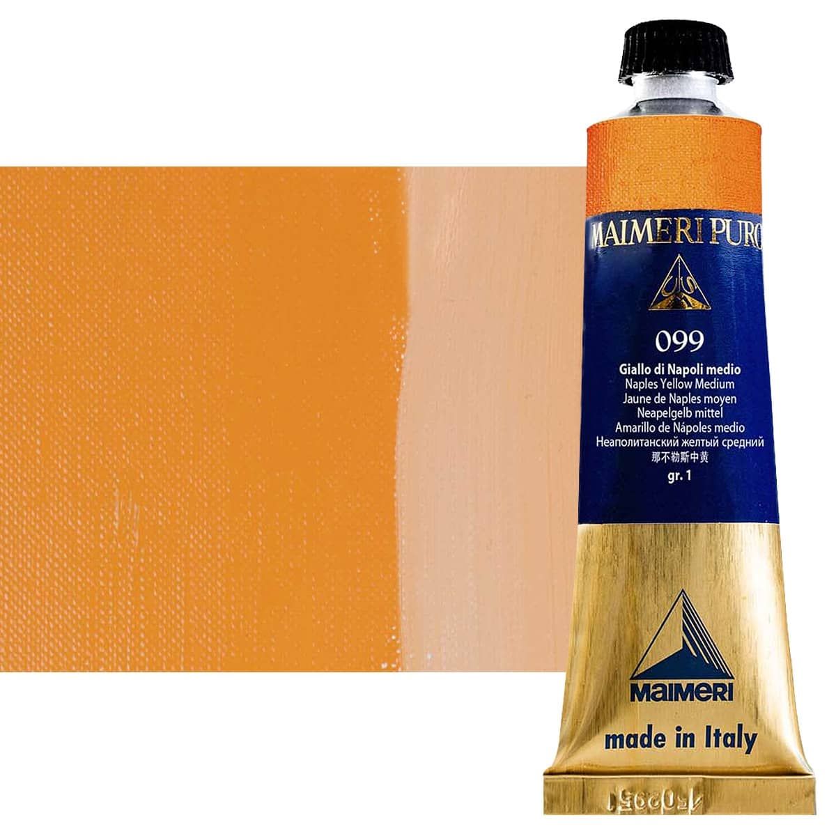 Naples Yellow Medium 40ml Maimeri Puro Oil Color | Jerry's Artarama
