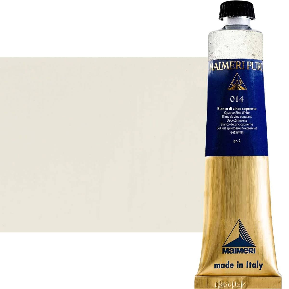 Opaque Zinc White 80ml Maimeri Puro Oil Color | Jerry's Artarama