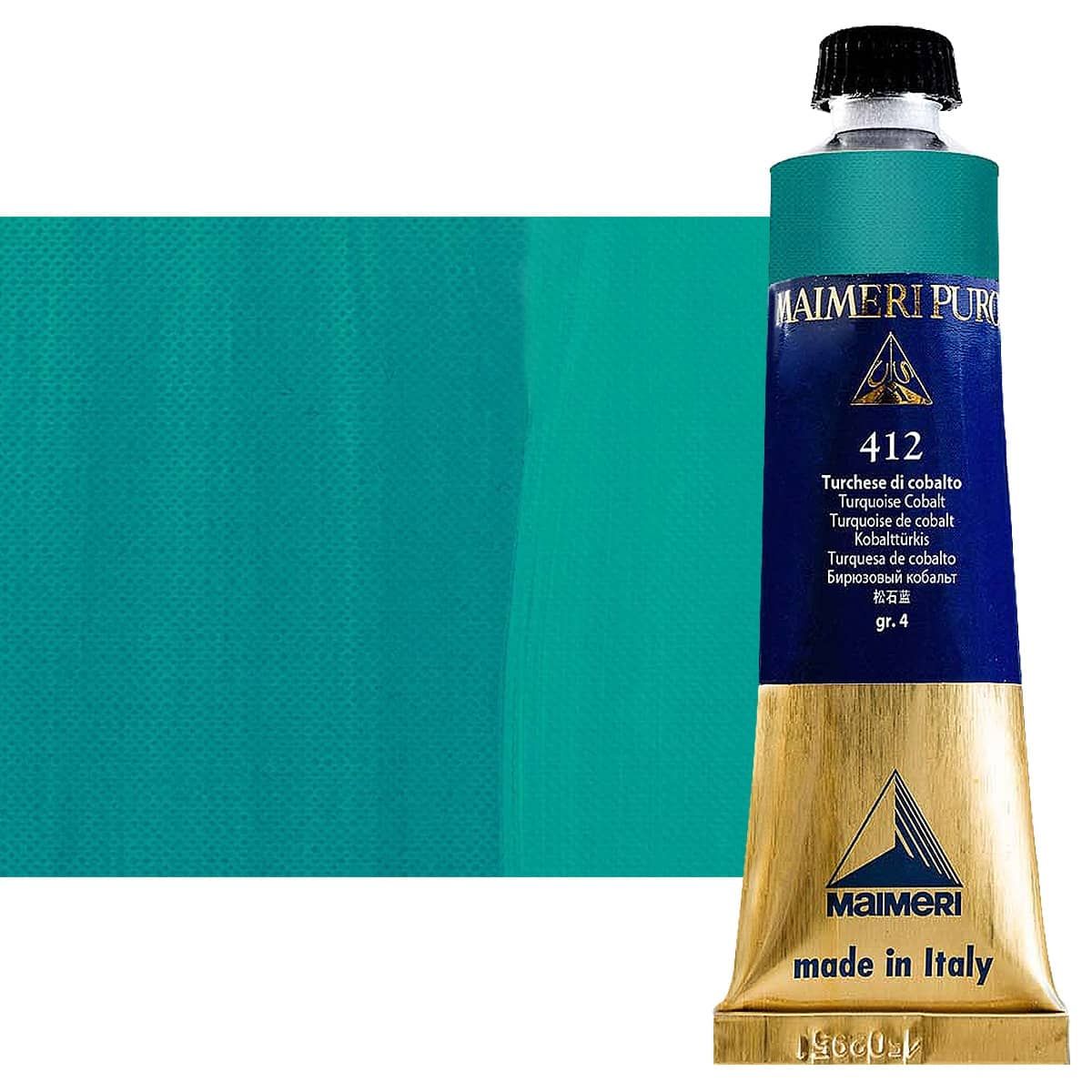 Turquoise Cobalt 40ml Maimeri Puro Oil Color | Jerry's Artarama