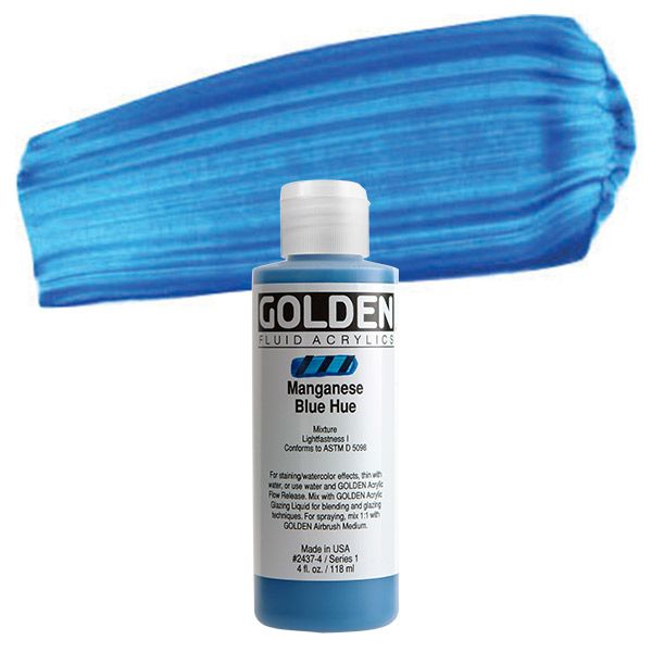 GOLDEN Fluid Acrylics Manganese Blue Hue 4 oz | Jerry's Artarama