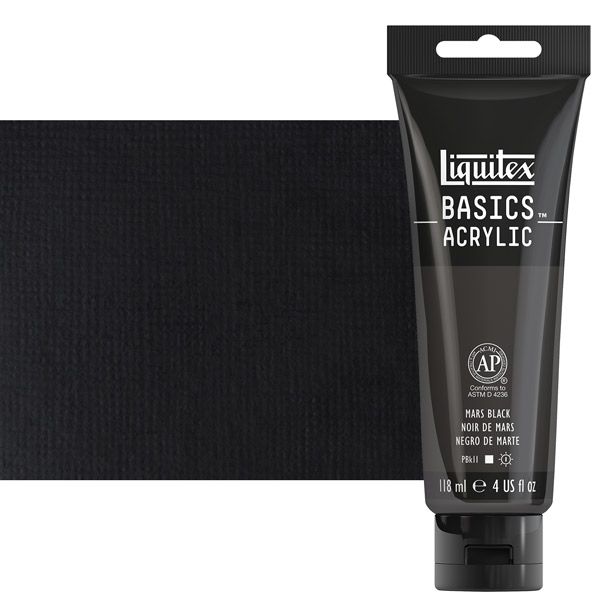 Liquitex Basics Acrylic Paint - Mars Black, 4oz Tube | Jerry's Artarama