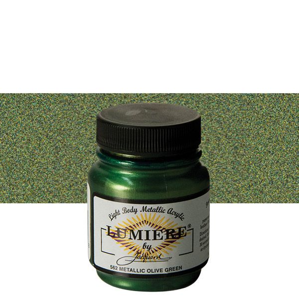 Jacquard Lumiere Fabric Color 2.25 oz Jar - Metallic Olive Green ...