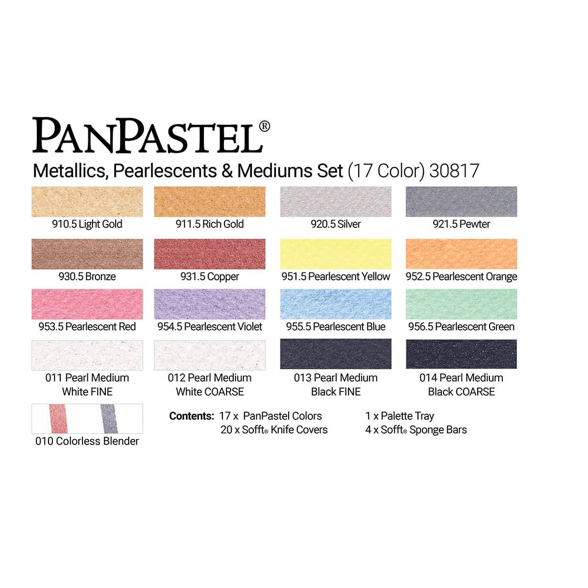 PanPastel™ Metallics, Pearlescents, & Mediums Set | Jerry's Artarama
