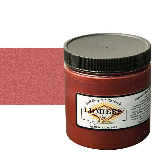 Jacquard Lumiere Fabric Color 8 oz Jar - Metallic Russet | Jerry's Artarama
