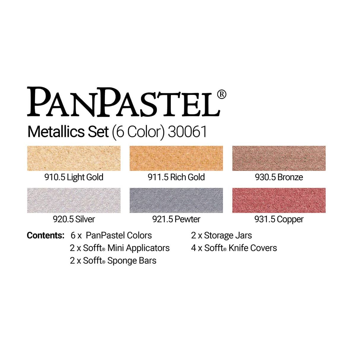 PanPastel™ Artists' Pastels - Metallics, Set of 6 | Jerry's Artarama