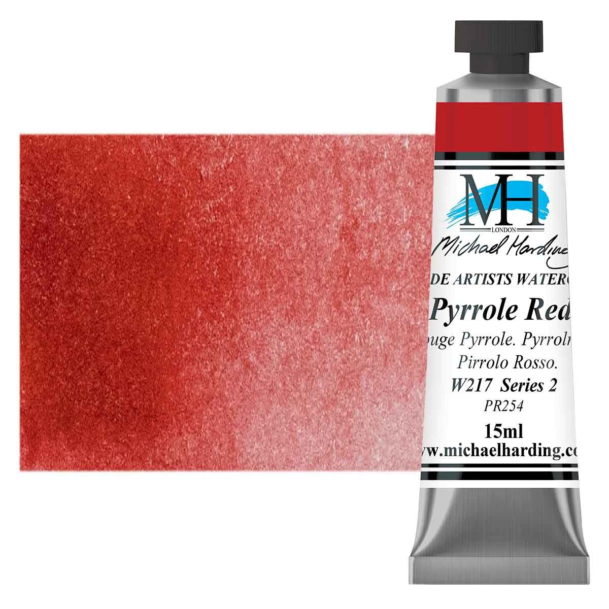 Michael Harding Watercolor - Pyrrole Red, 15ml Tube | Jerry's Artarama