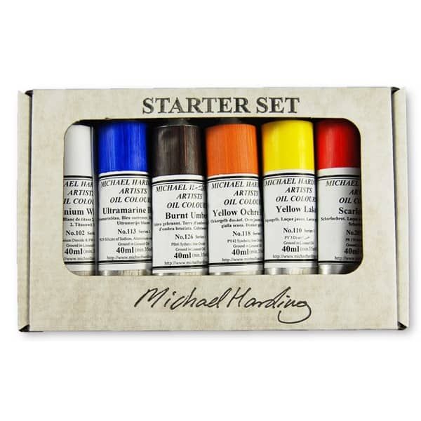 Michael Harding Artists Oil Colours Introductory Set of 6, 40ml Tubes ...