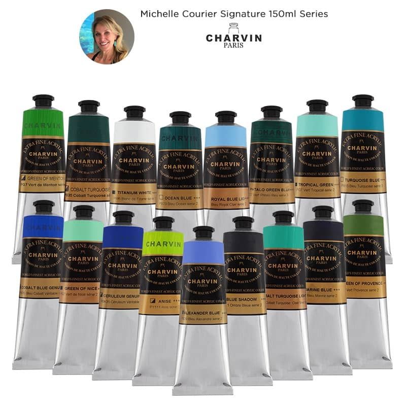 Michelle Courier Charvin Artist Acrylics Set of 17 - 150ml Assorted ...
