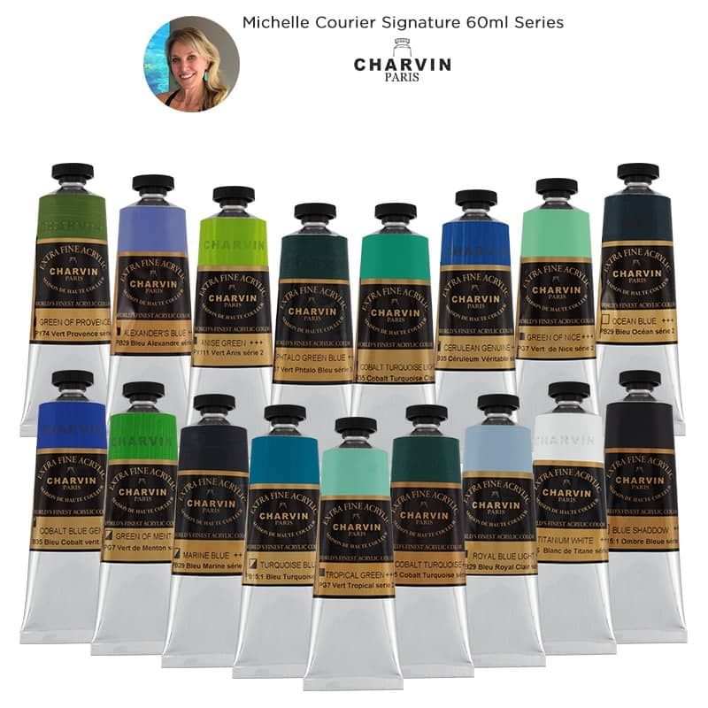 Michelle Courier Charvin Artist Acrylics Set of 17 - 60ml Assorted ...