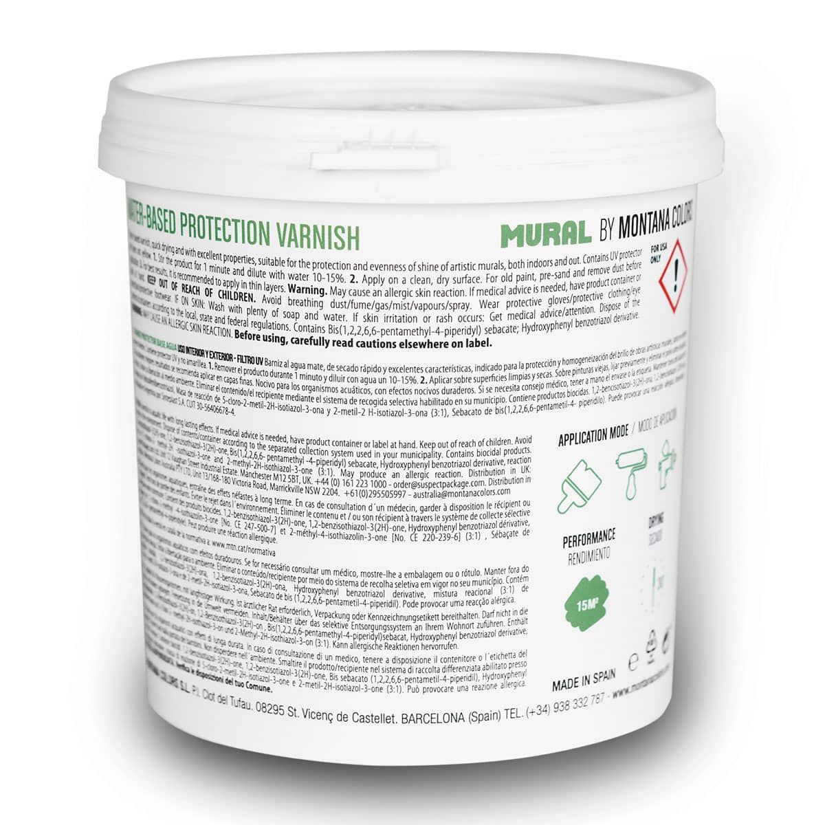 Montana Water Based Matte Mural Protection Varnish 1 Liter | Jerry's ...