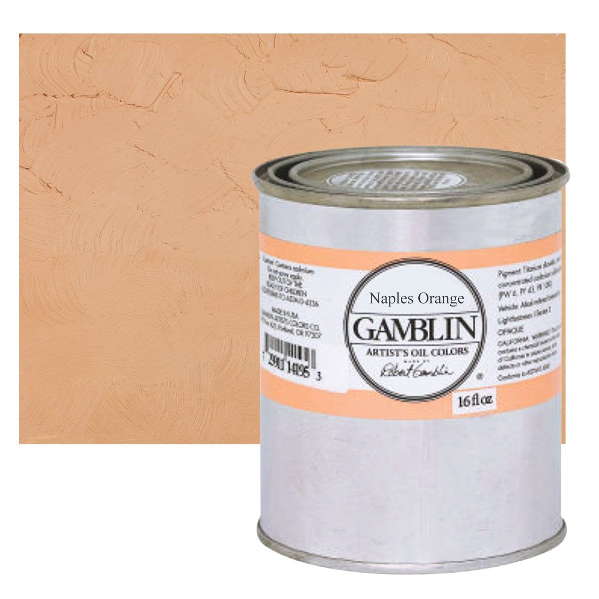 Gamblin Artists Oil - Naples Orange, 16oz Can | Jerry's Artarama