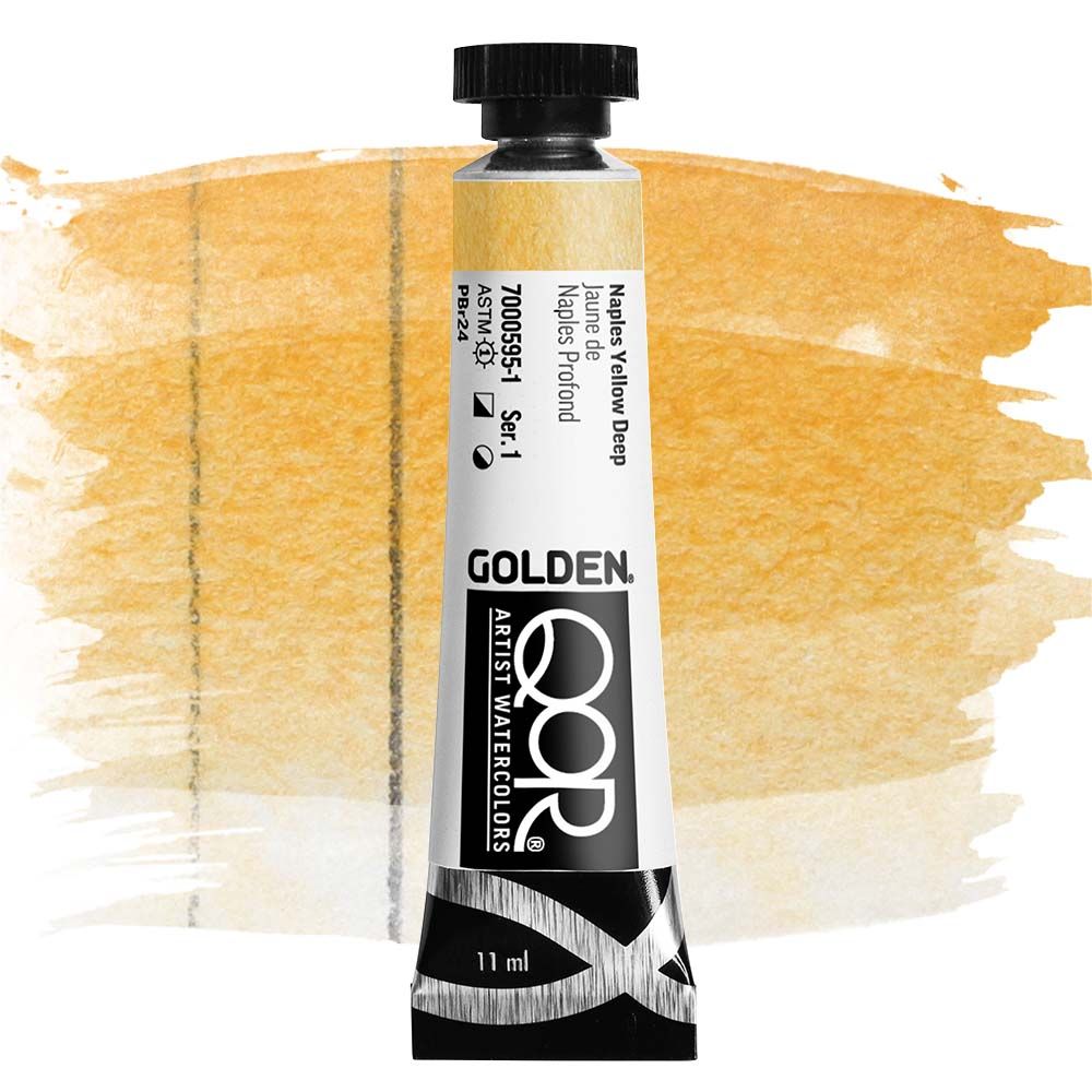 Qor Watercolor Paint - Naples Yellow Deep, 11ml Tube | Jerry's Artarama