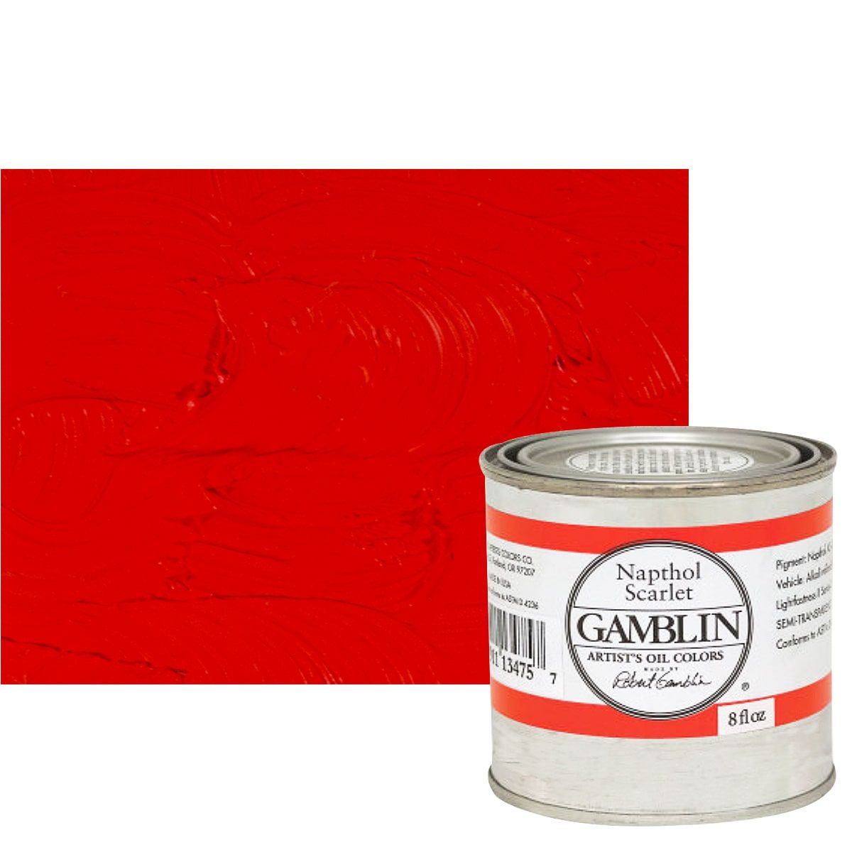 Gamblin Artists Oil - Napthol Scarlet, 8oz Can | Jerry's Artarama