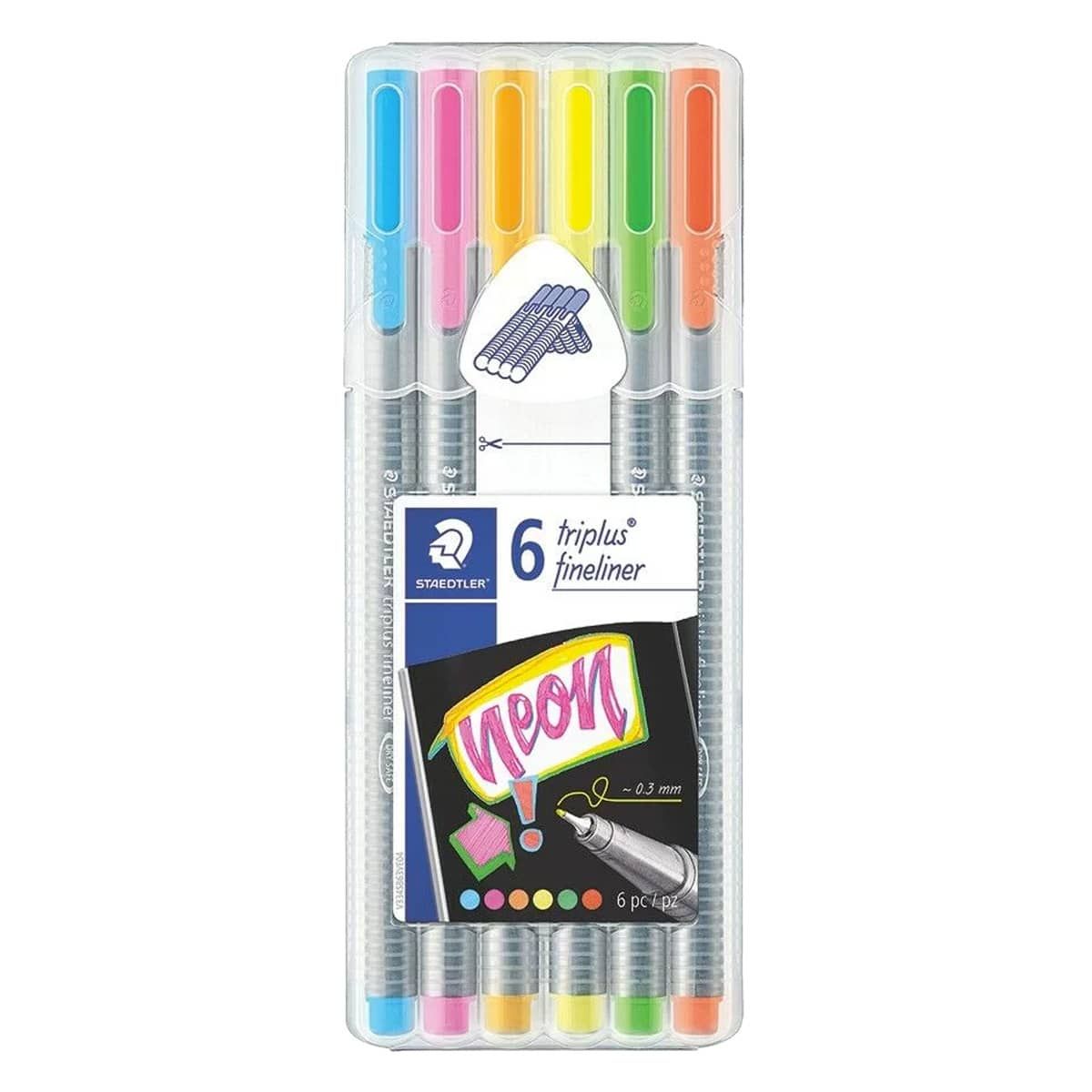 Staedtler Triplus Fineliner Pens - Neon Colors, Set of 6 | Jerry's Artarama