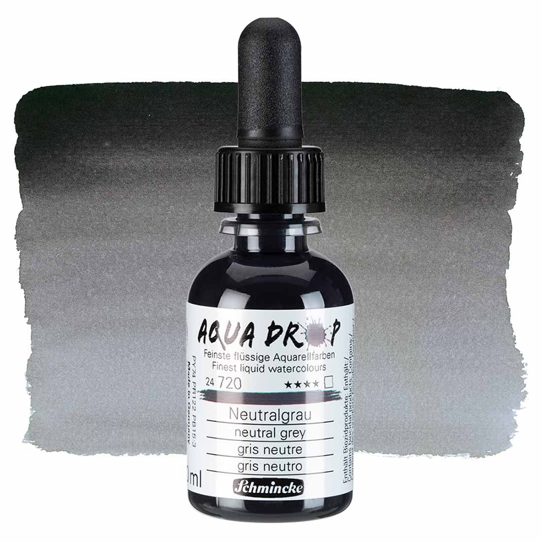 Schmincke Aqua Drop Liquid Watercolor 30ml Neutral Grey | Jerry's Artarama