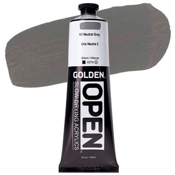 Golden OPEN Acrylic 5 oz N5 Neutral Gray | Jerry's Artarama