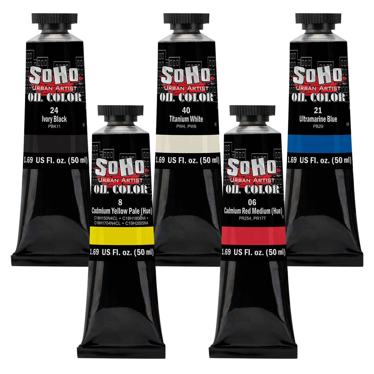 Soho Artist Basic Oil Color Set of 5, 50ml Tubes | Jerry's Artarama