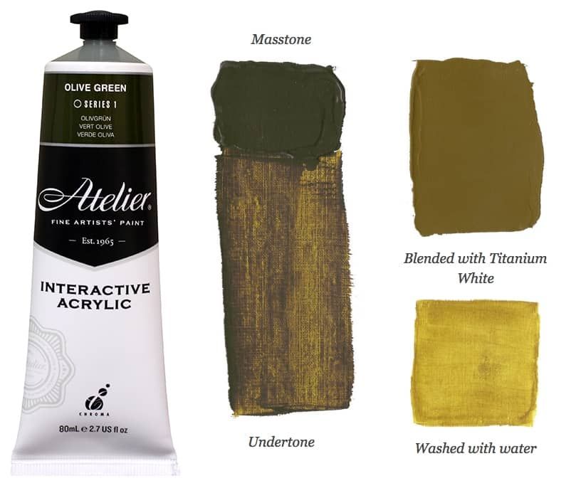 Chroma Atelier Interactive Artists Acrylic Olive Green 80 ml | Jerry's ...