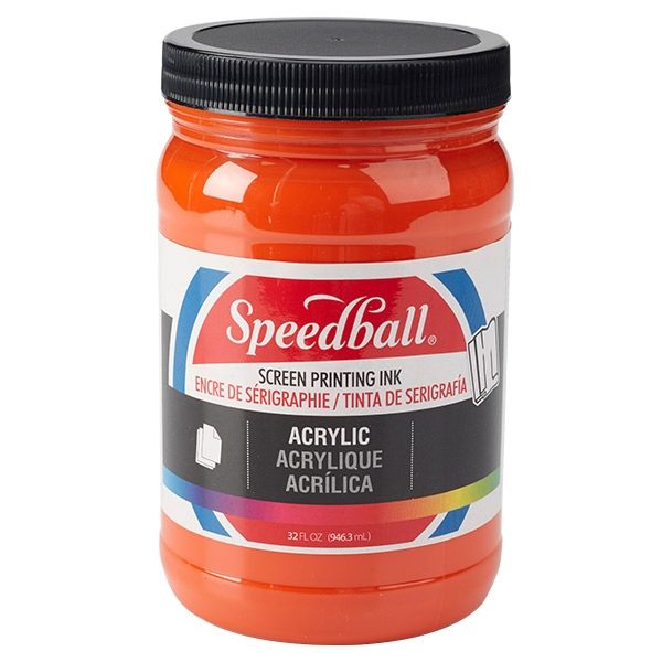 Orange 32oz Jar Speedball Acrylic Screen Printing Ink | Jerry's Artarama