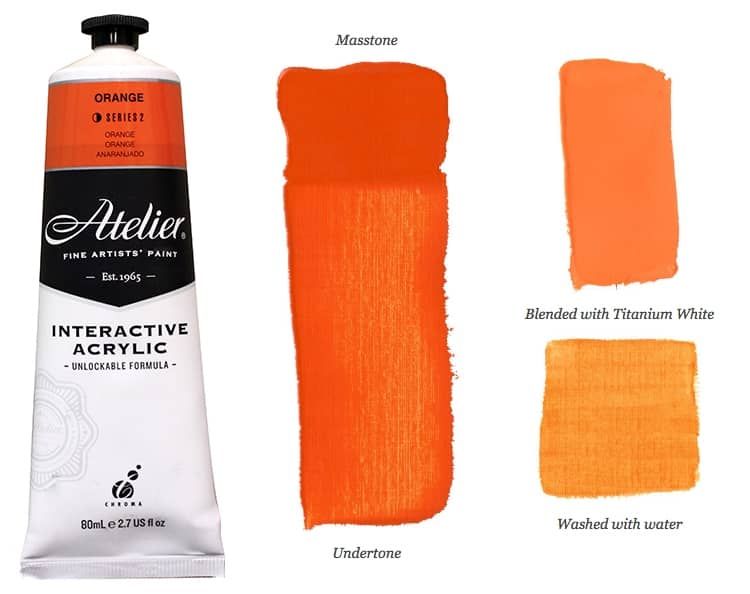 Chroma Atelier Interactive Artists Acrylic Orange 80 ml | Jerry's Artarama
