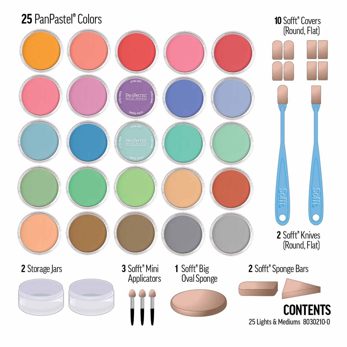 PanPastel® Artists' Pastels - Light and Medium Color Set of 25 | Jerry ...