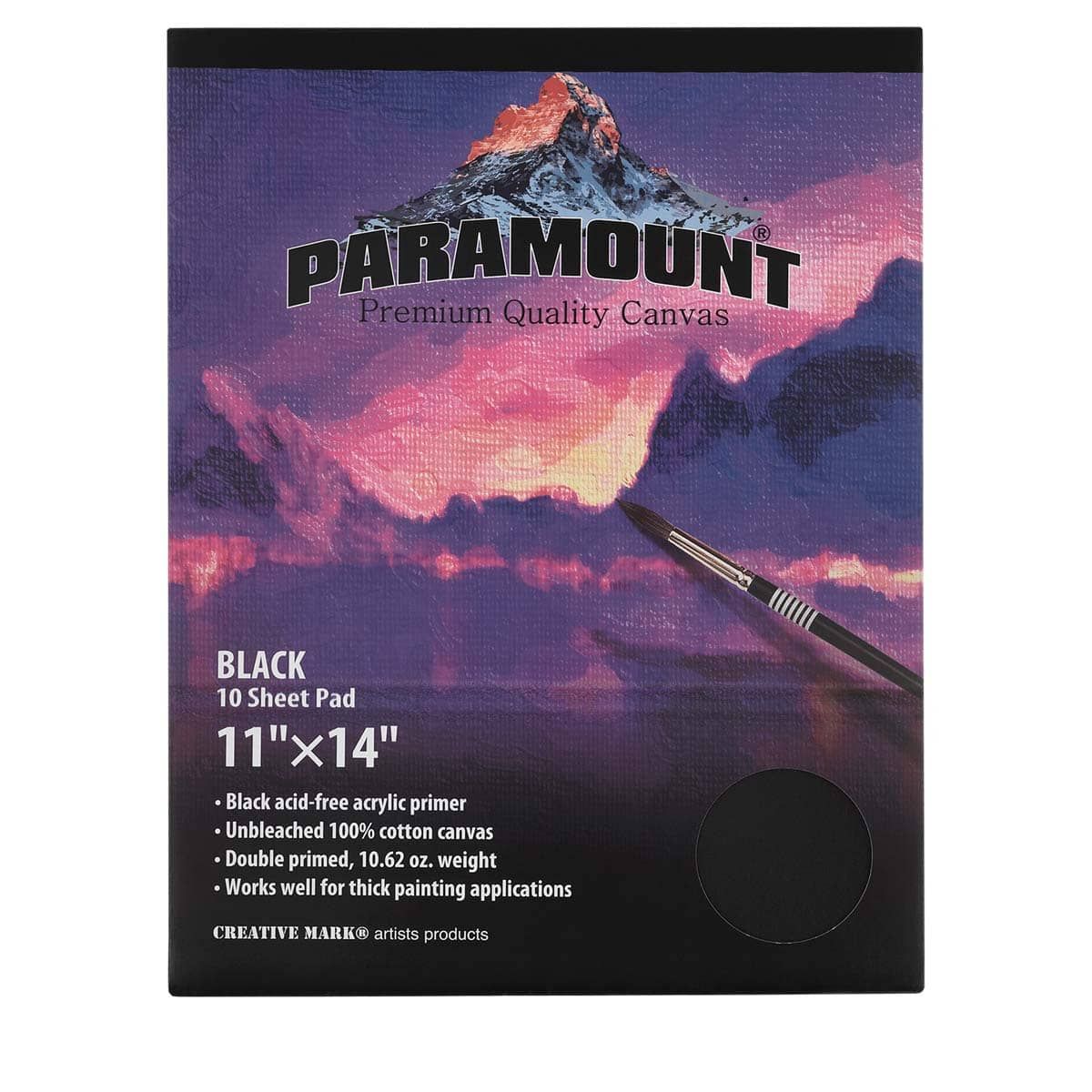 Paramount Primed Black 11" x 14" Canvas Pad, 10 Sheets | Jerry's Artarama