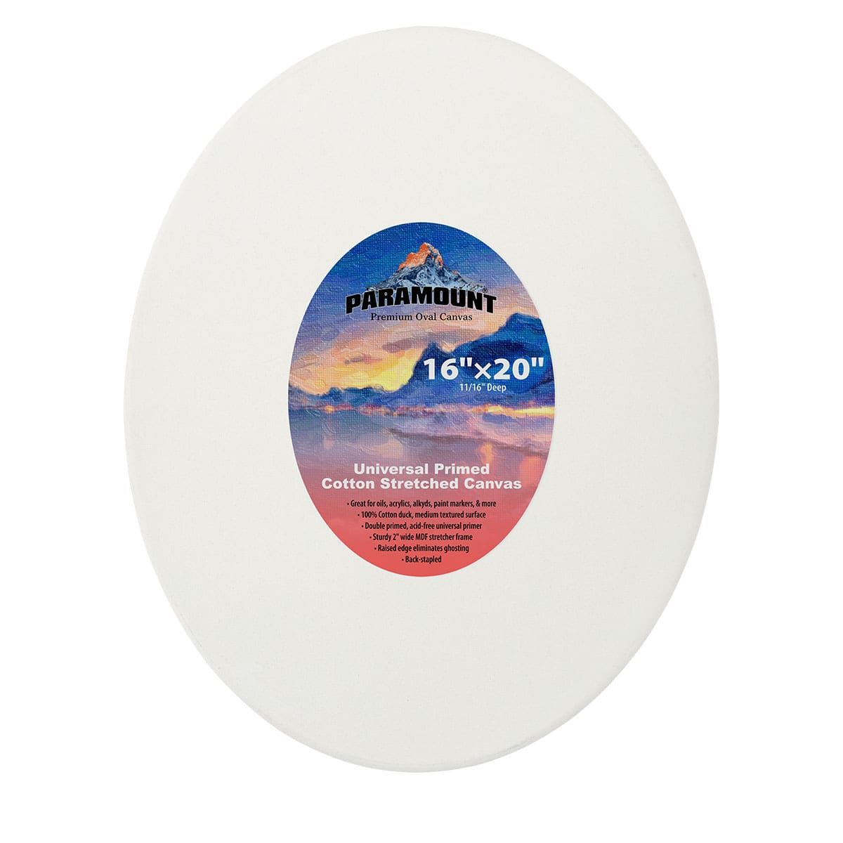 Paramount Primed Cotton Canvas, Oval 16" x 20" | Jerry's Artarama