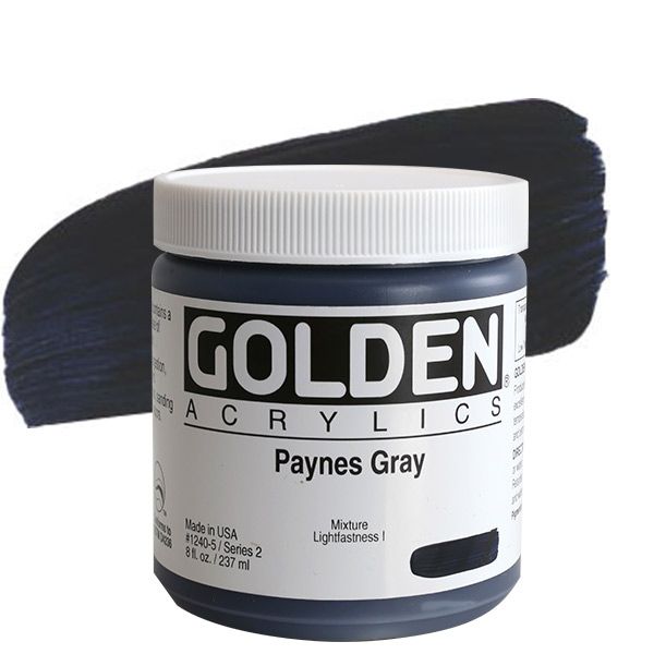 GOLDEN Heavy Body Acrylics - Payne's Grey, 8oz Jar | Jerry's Artarama