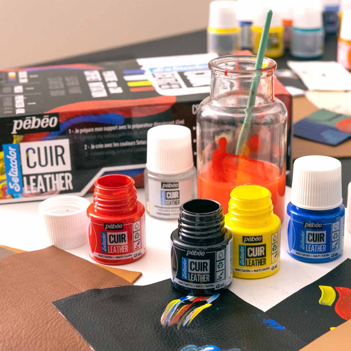 Pebeo Setacolor Leather Paint Starter Box Kit | Jerry's Artarama