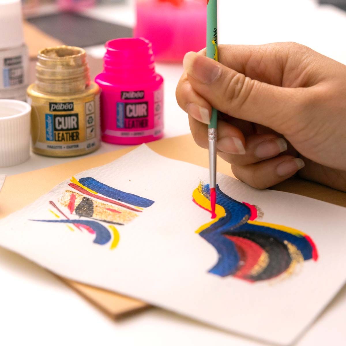 Pebeo Setacolor Leather Paints - Intense Red, 45ml | Jerry's Artarama