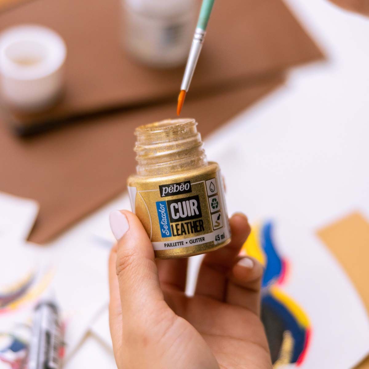 Pebeo Setacolor Leather Paints - Metallic Bronze, 45ml | Jerry's Artarama