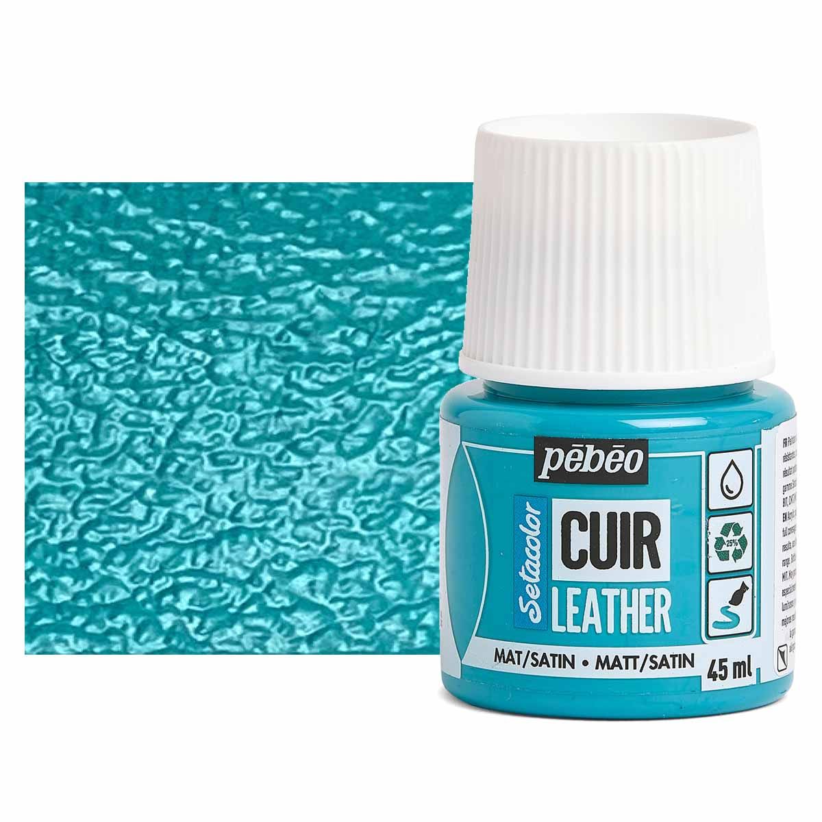 Pebeo Setacolor Leather Paints - Turquoise Blue, 45ml | Jerry's Artarama