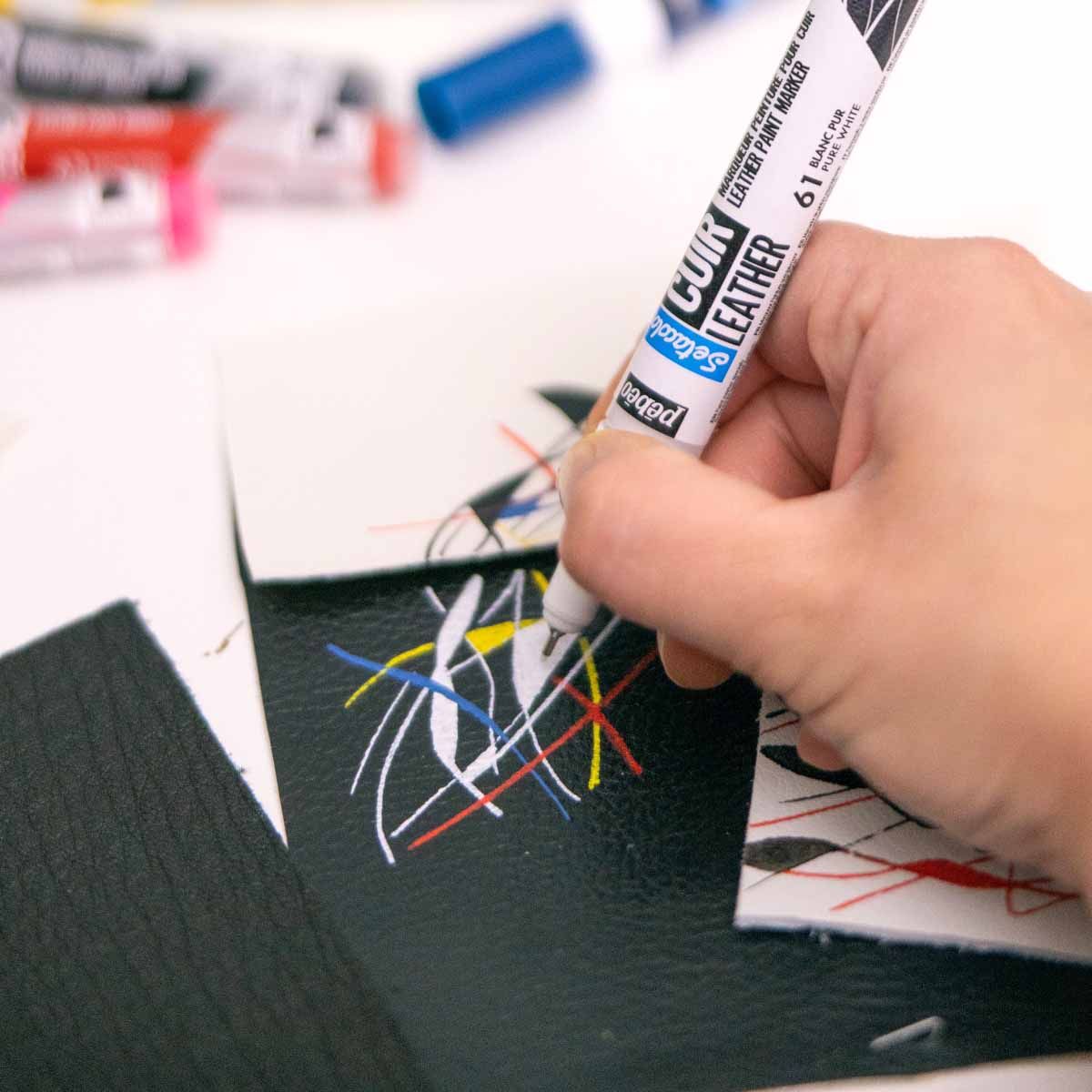 how to draw leather with marker