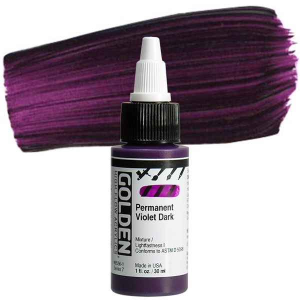 Permanent Violet Dark, 1oz, GOLDEN High Flow Acrylic | Jerry's Artarama