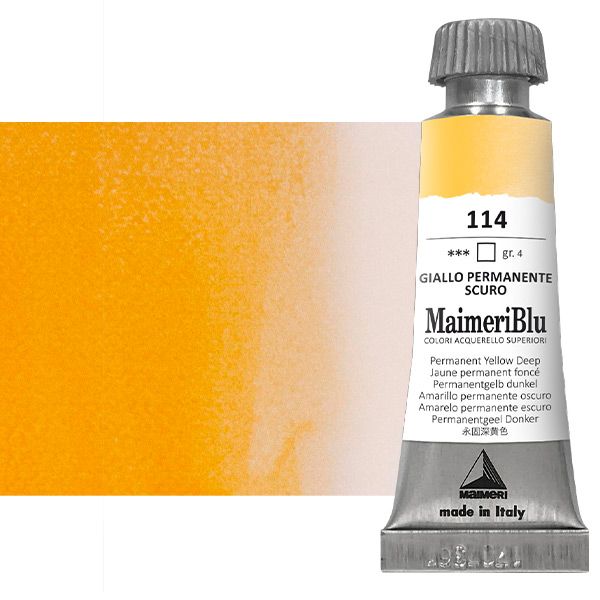 MaimeriBlu Watercolor - Permanent Yellow Deep, 12ml | Jerry's Artarama
